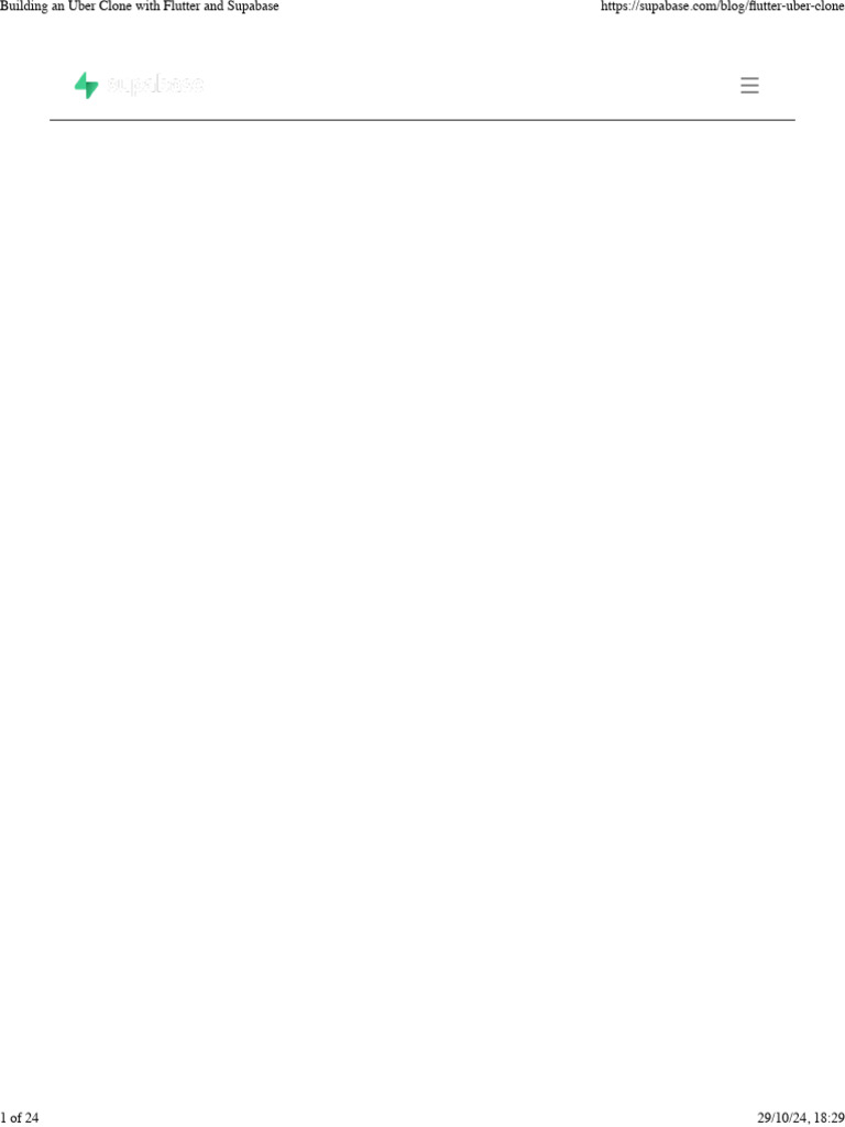 Building An Uber Clone With Flutter and Supabase | PDF | Computing | Software Engineering