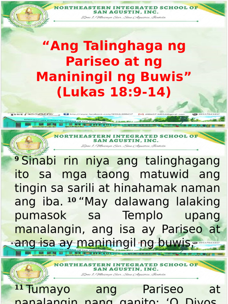 Ang Pariseo at Maniningil NG Buwis | PDF