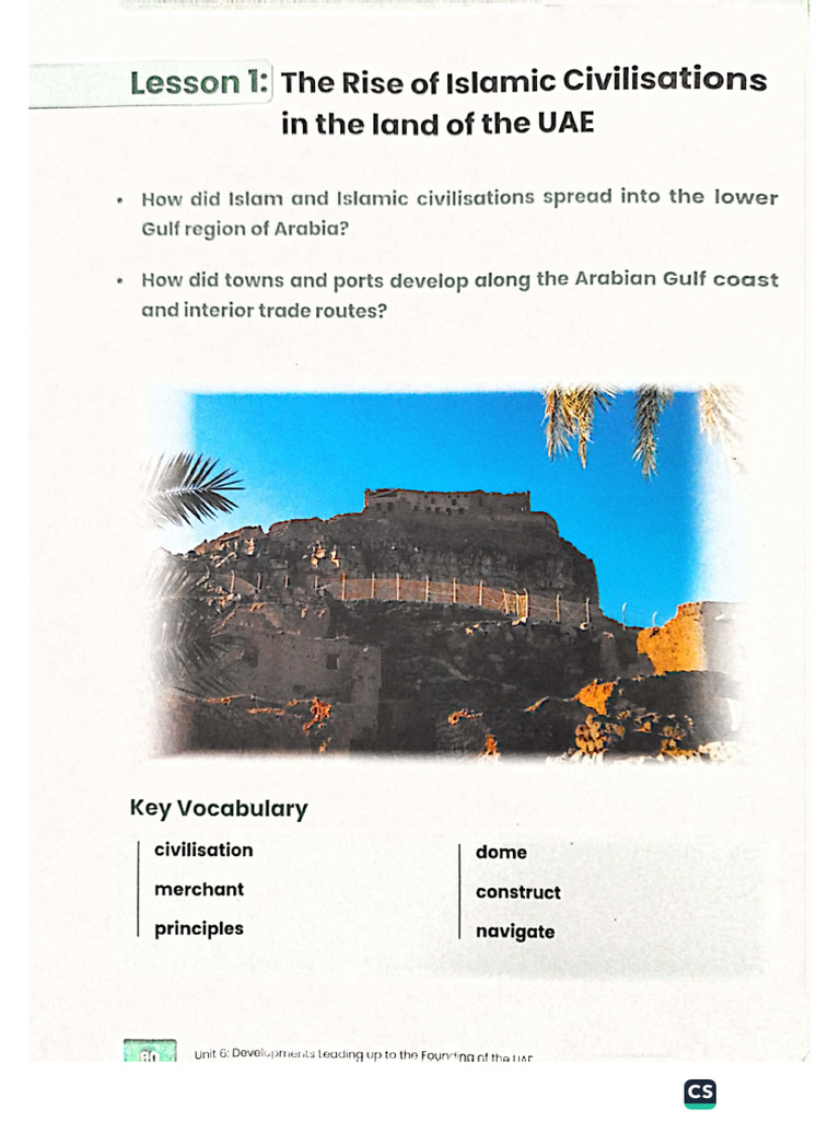 USST Rise of Islamic Civilisation in The Land of Uae Grade9 | PDF