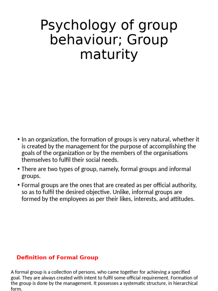 Psychology of Group Behaviour | PDF | Goal | Psychology