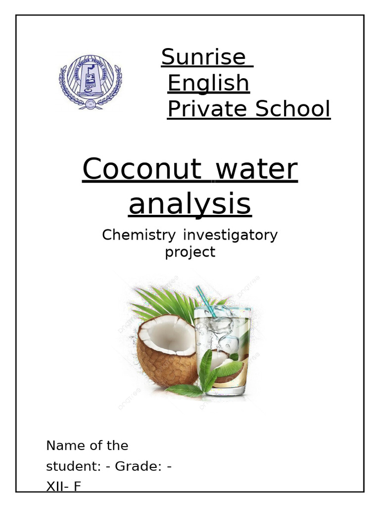 Coconut Water Analysis Actual | PDF | Precipitation (Chemistry) | Acid