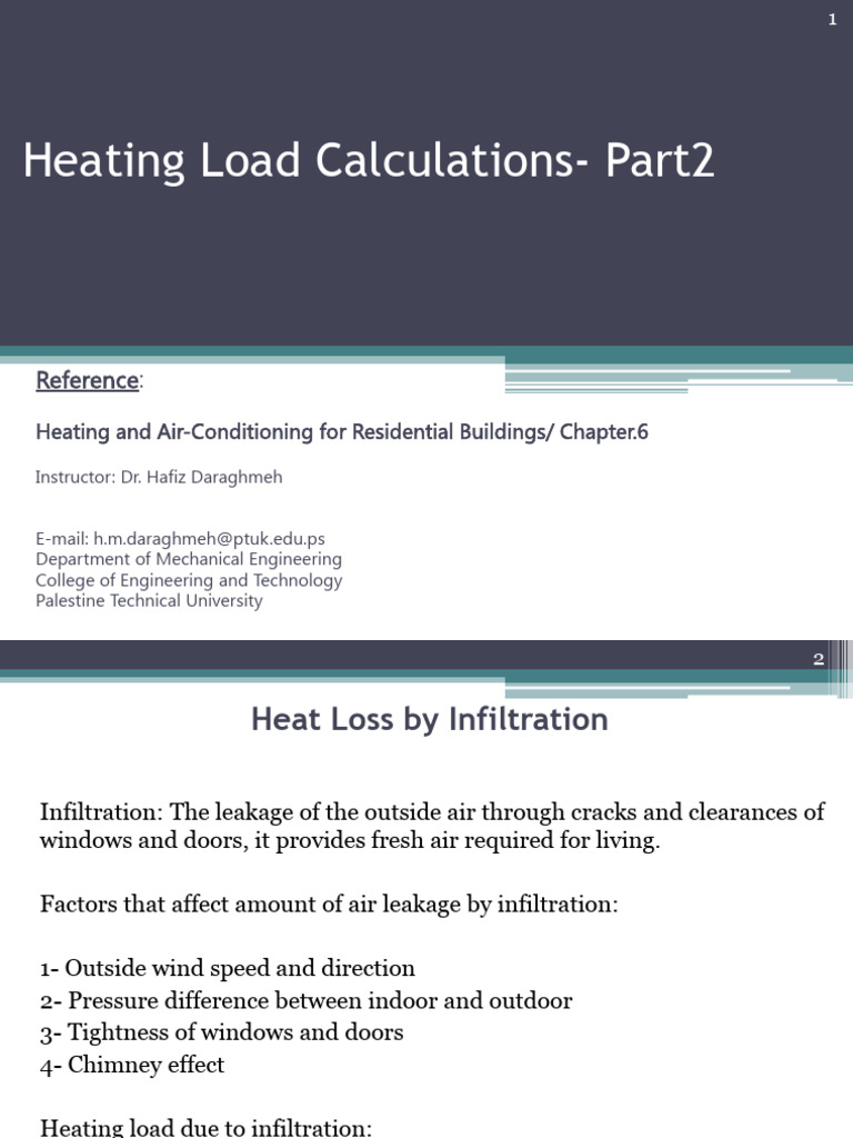 Part.2 - Ch.6 - Heating Load Calculations | PDF | Water Heating | Water