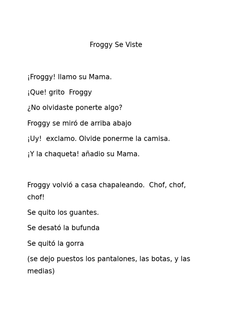 Froggy Se Viste | PDF
