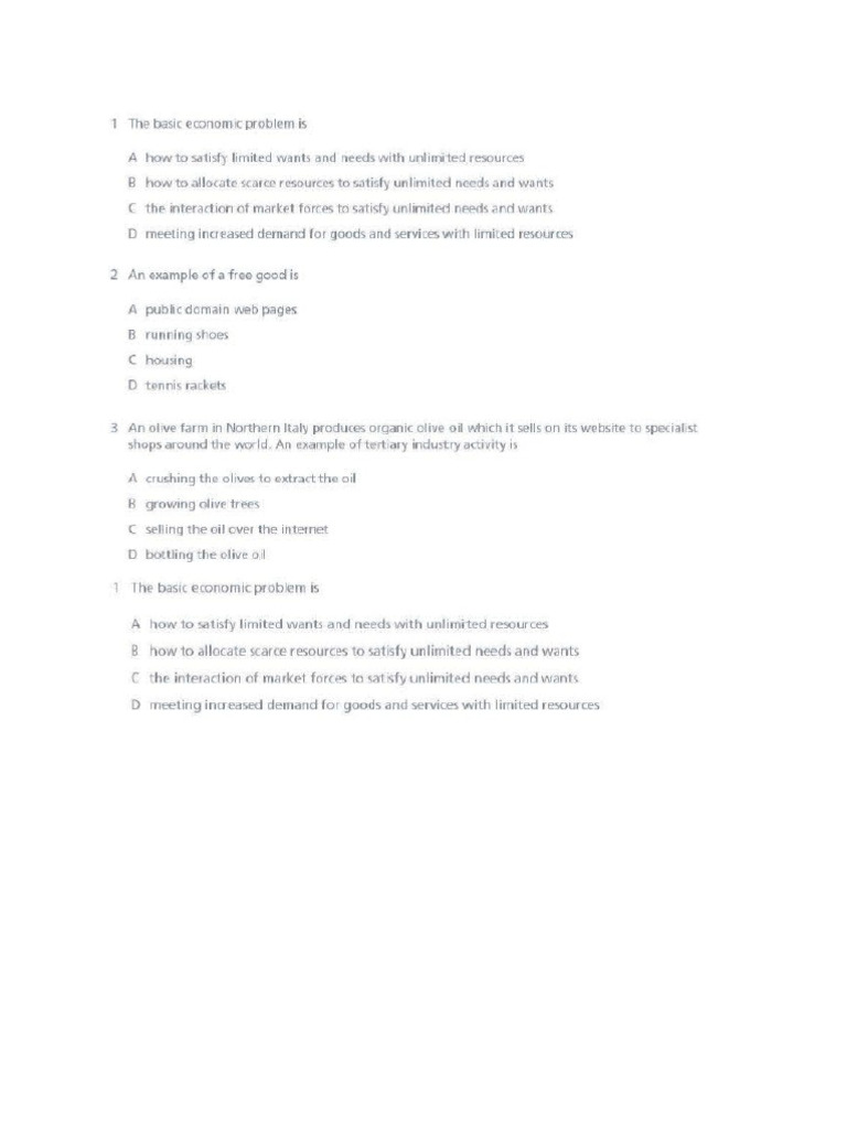 Basic Economic Problem | PDF