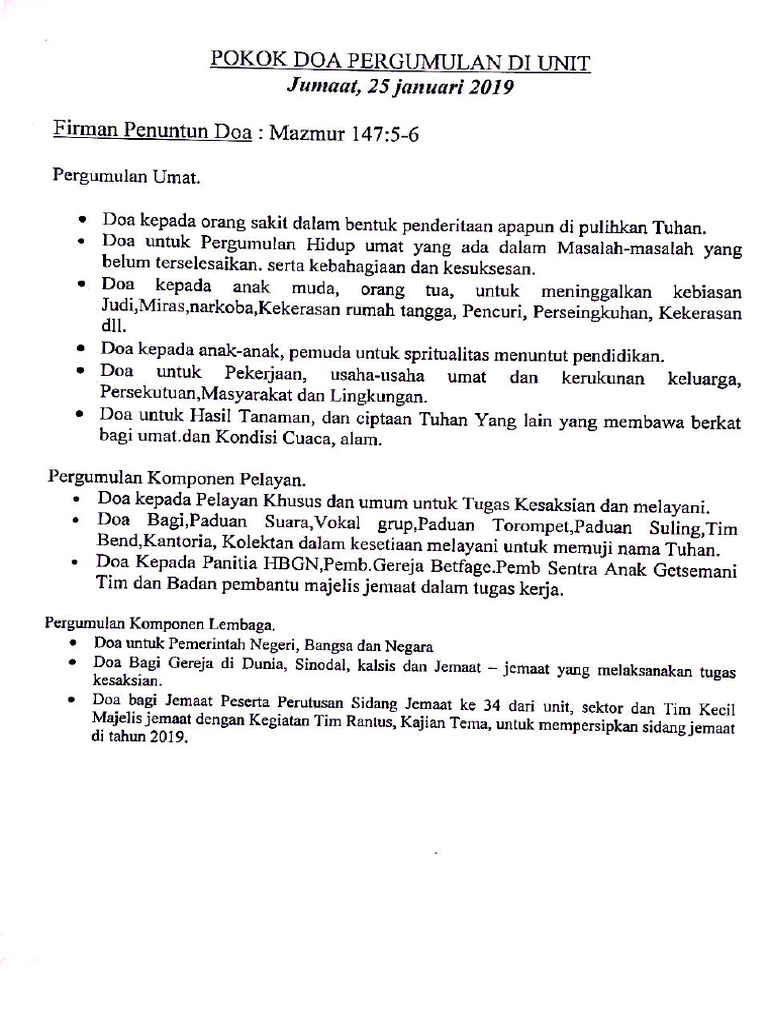 Pokok Doa Gumulan Di Unit | PDF