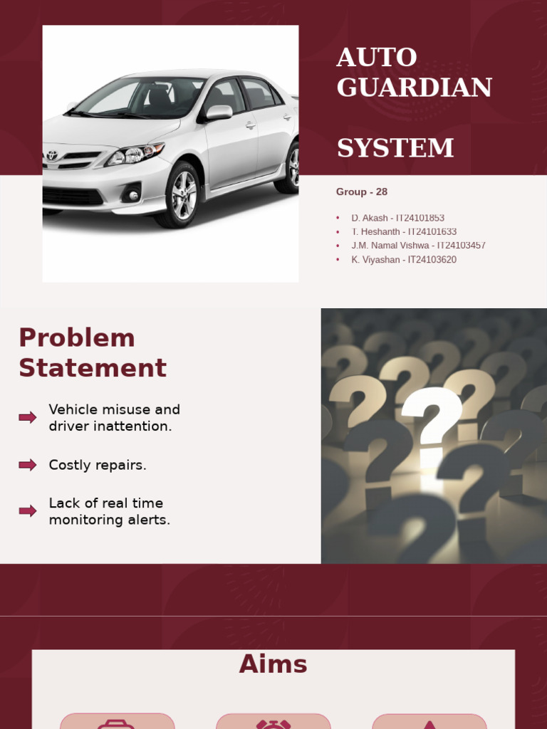 Auto Guardian System Presentation | PDF | Sensor | Mobile App