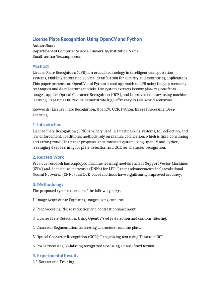 License_Plate_Recognition_OpenCV_Python | PDF | Optical Character Recognition | Deep Learning