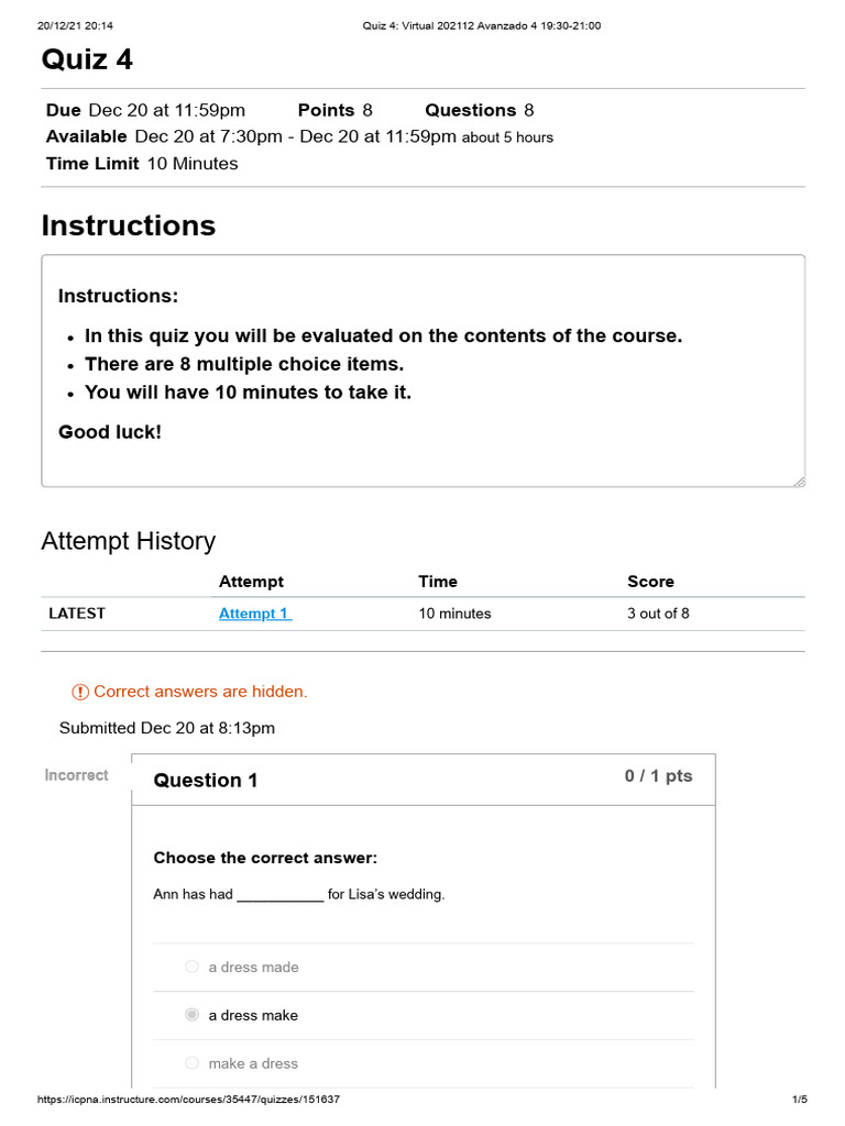 Quiz 4 - Virtual 202112 Avanzado 4 19 - 30-21 - 00 | PDF