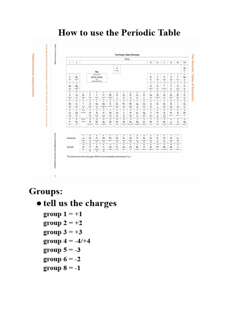 How to use the Periodic Table | PDF