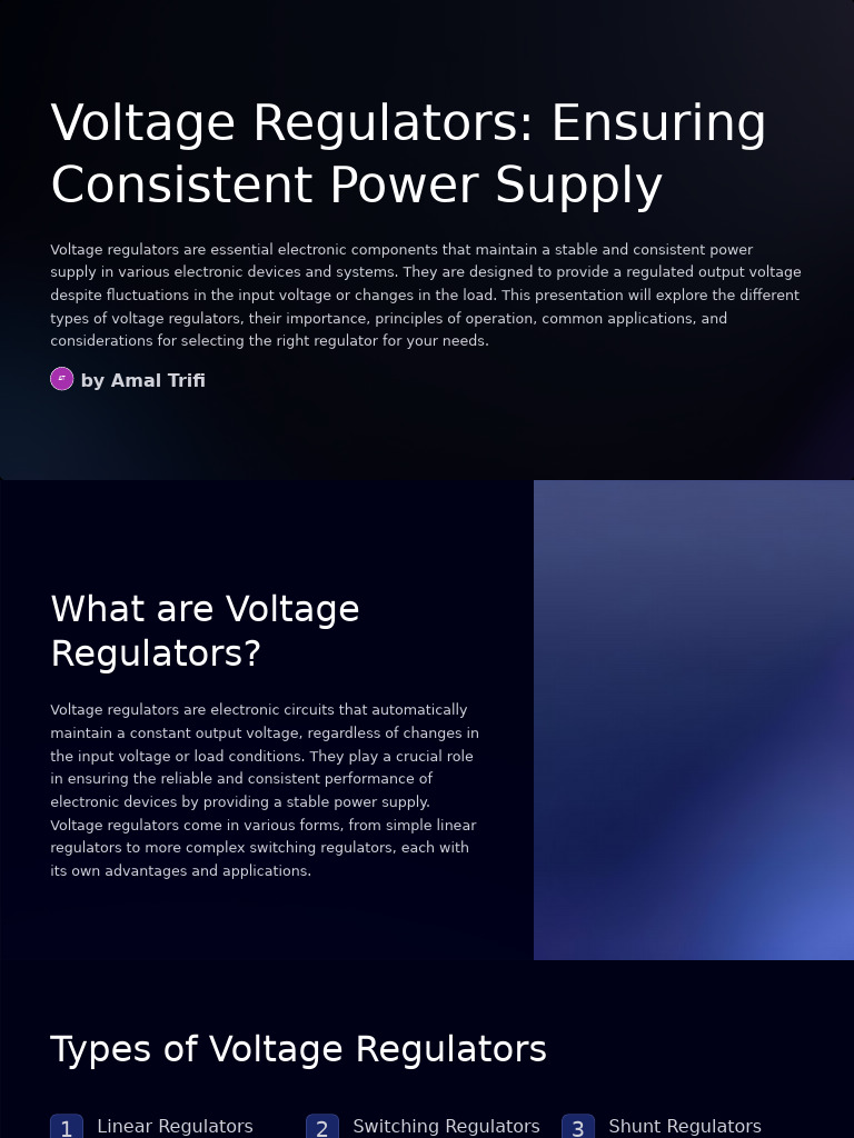 Voltage Regulators: Types and Importance | PDF | Power Supply ...