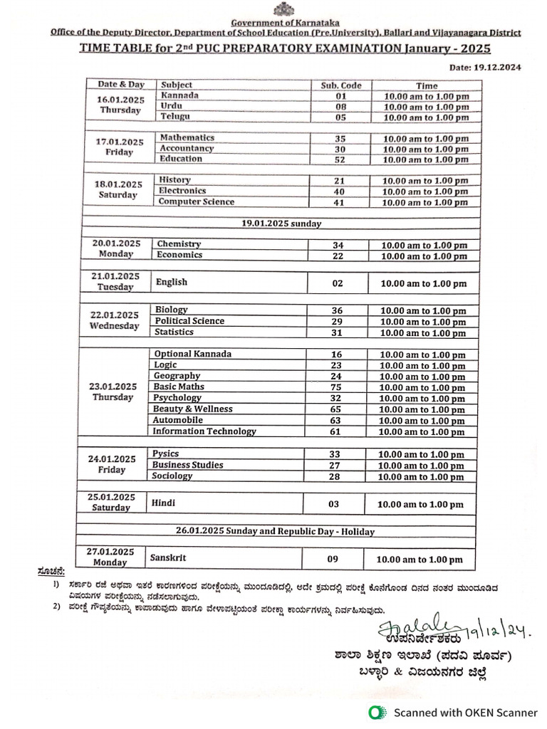 2nd PUC Preparatory Exam's January 2025 | PDF