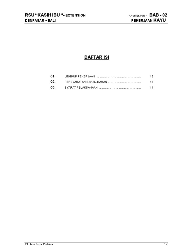 Contoh RKS - 02 PEKERJAAN KAYU | PDF