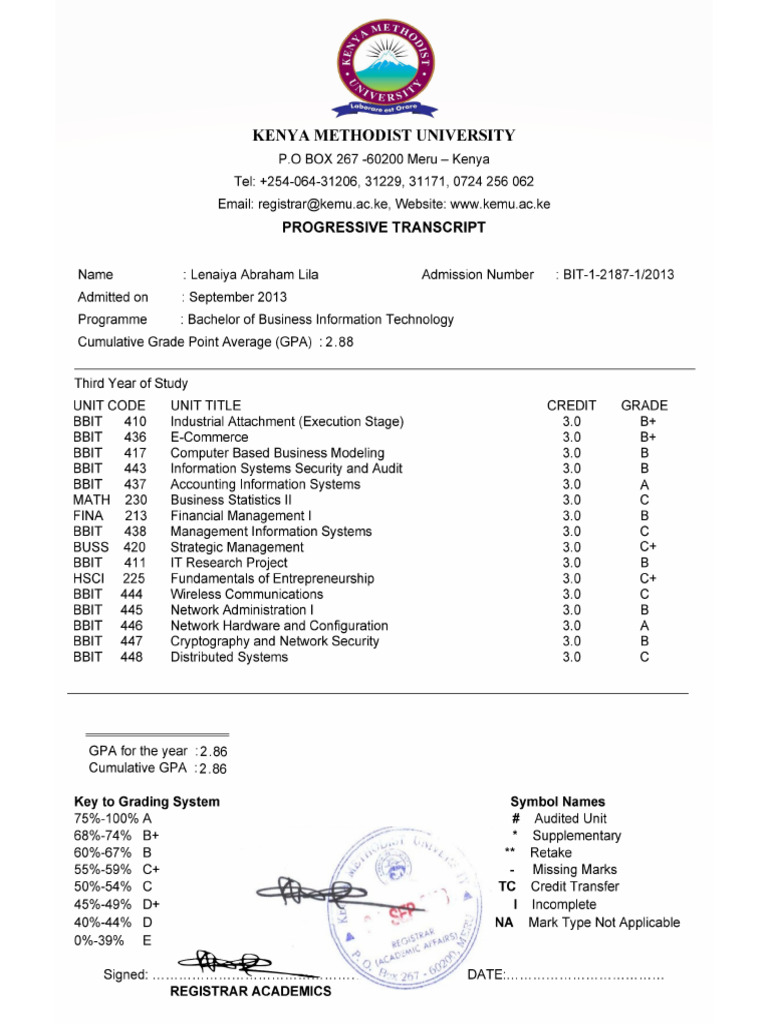 Year 3 Transcript | PDF