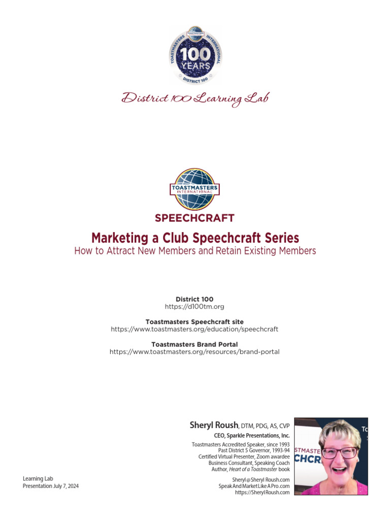 Speechcraft Series for New Members | PDF | Communication | Public Speaking