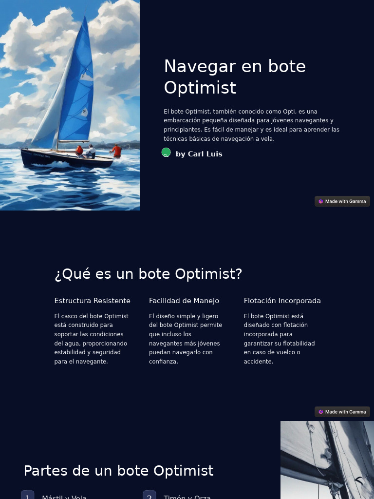 Navegar en Bote Optimist | PDF | Vela | Navegación
