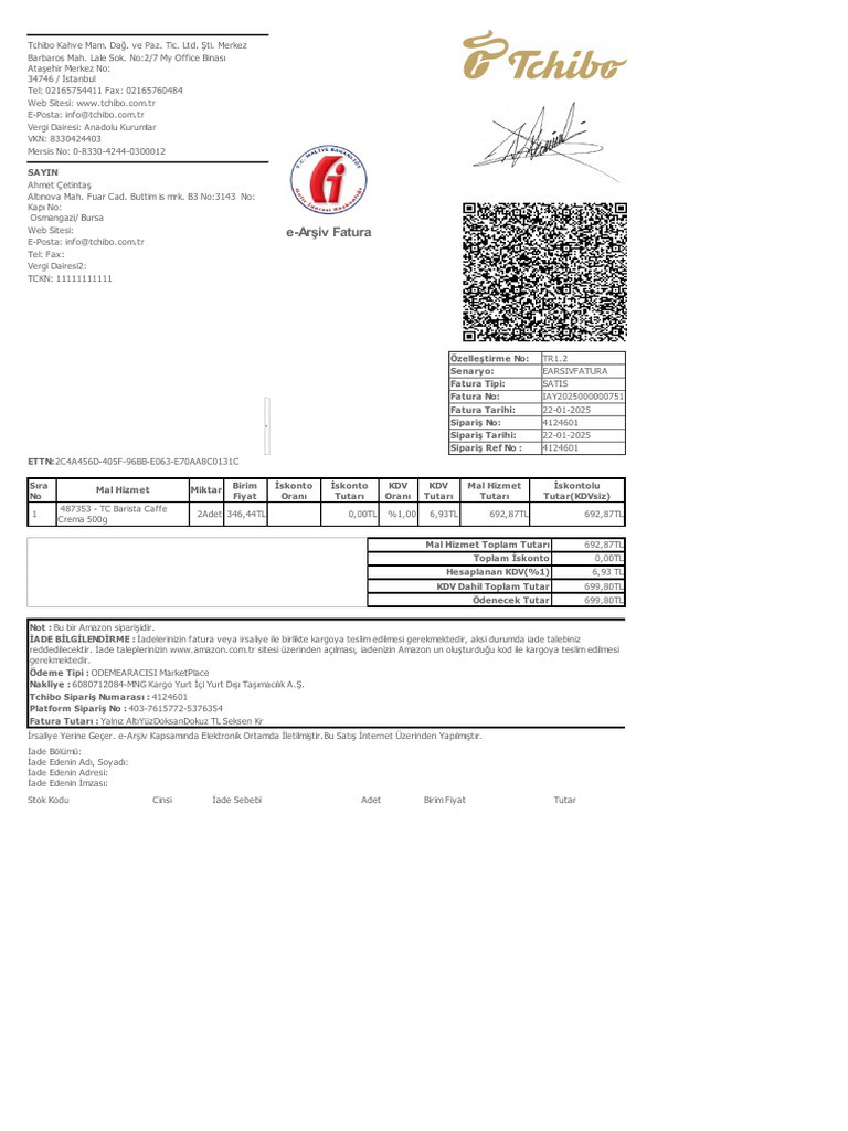 E-Arşiv Fatura | PDF