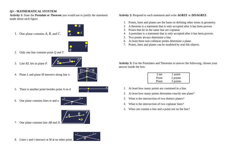 Worksheet Mathematical System | PDF | Line (Geometry) | Mathematics