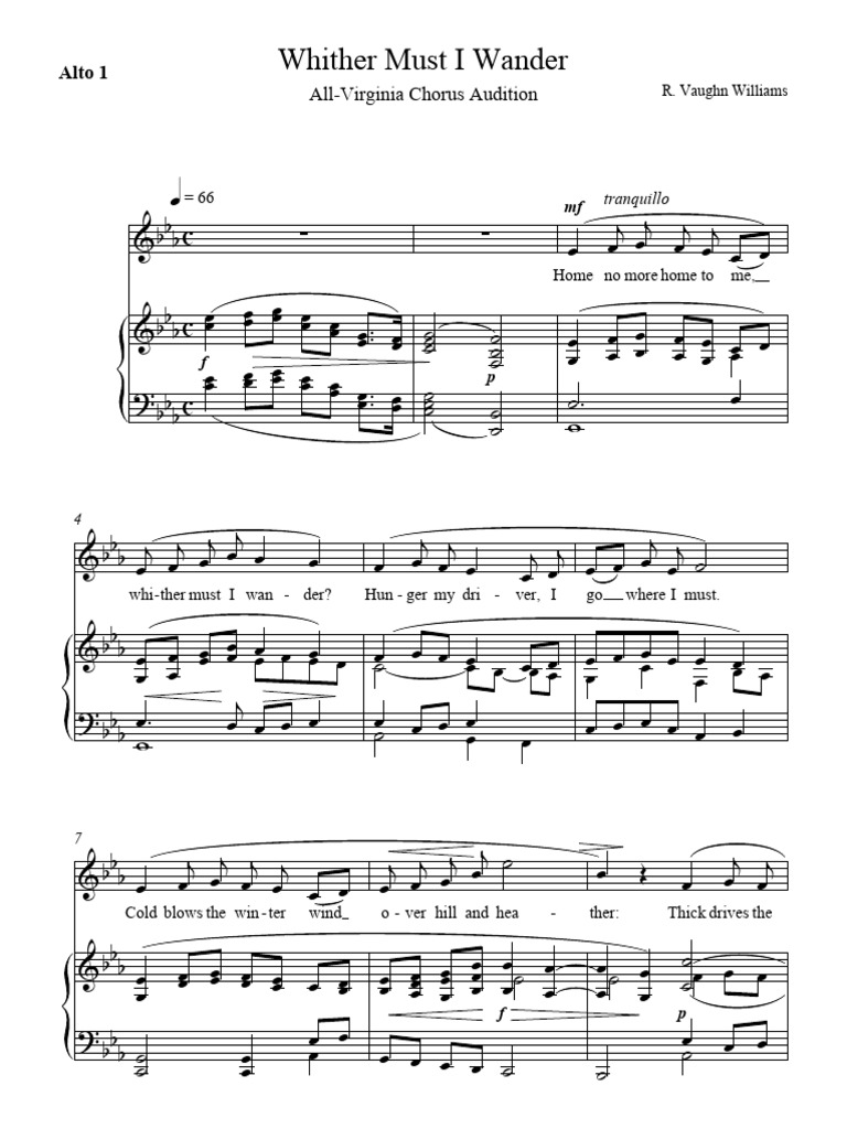 Whither Must I Wander - Alto 1 | PDF