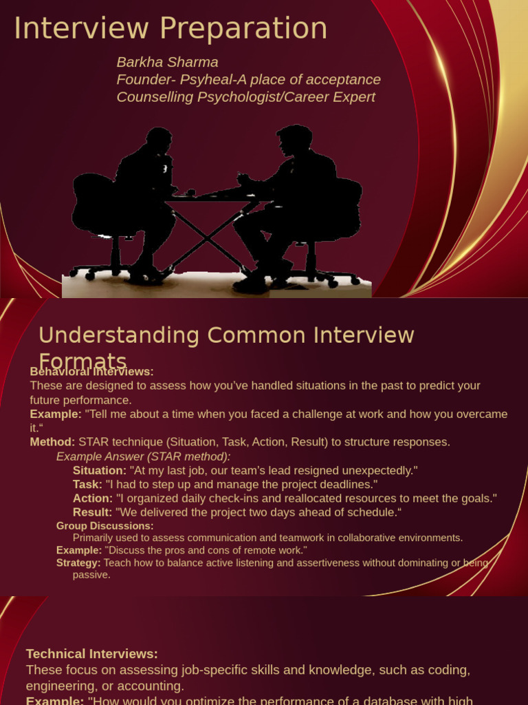Interview prep | PDF | Body Language | Thought