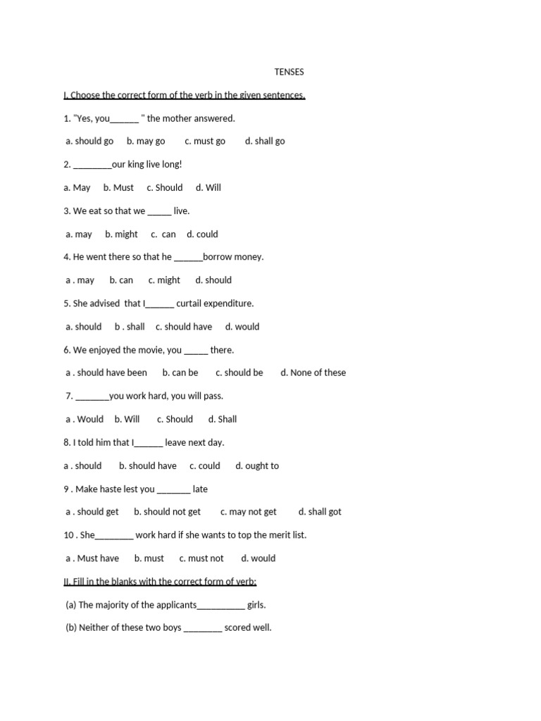 Verb Forms and Usage Exercises | PDF