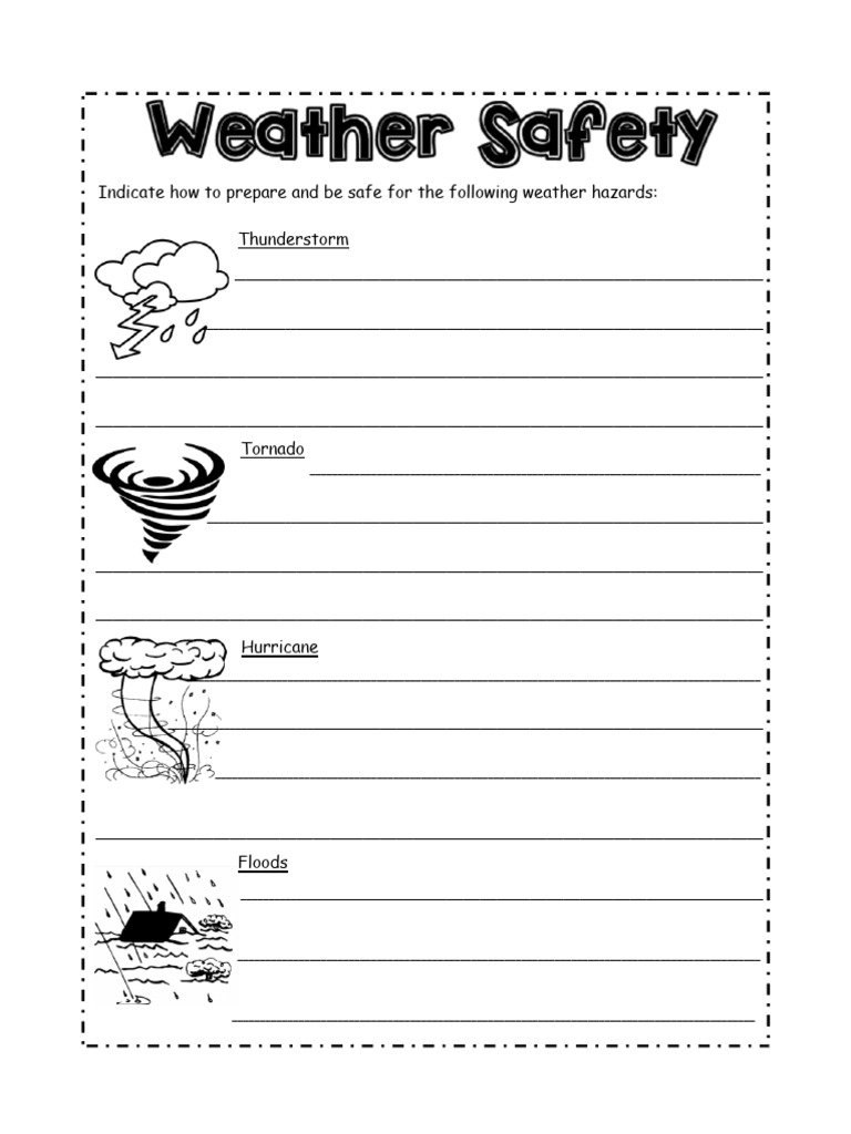 Weather Safety Preparation Worksheet | PDF