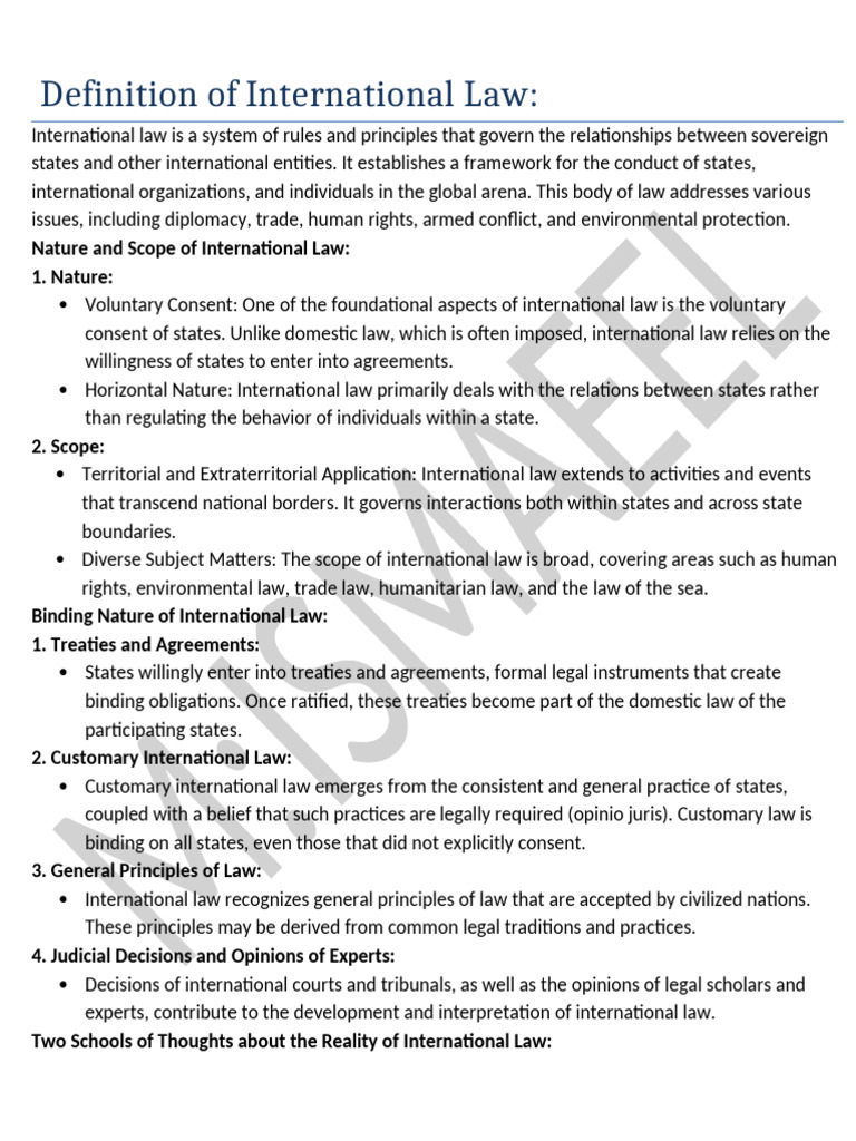 Definition of International Law | PDF | Territorial Waters ...