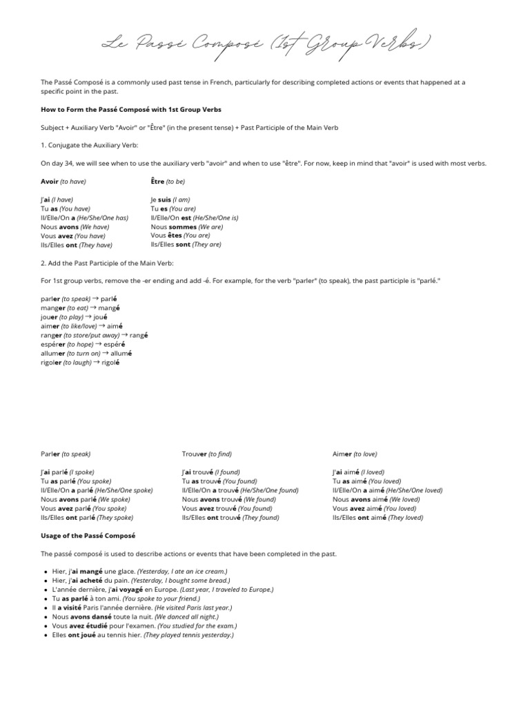 Mastering Passé Composé in French | PDF | Linguistics | Syntax