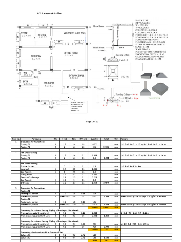 Solutio RCC Framework Class Problem 1 | PDF | Architectural Elements ...