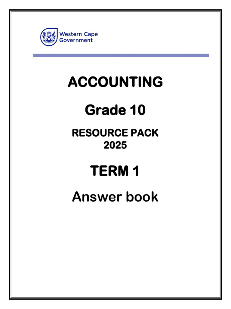 Grade 10 Accounting Resource Pack | PDF | Debits And Credits | Accounting