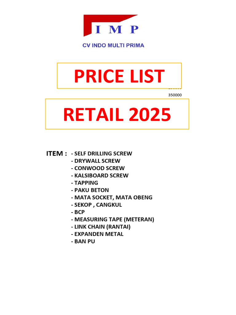 Daftar Harga Material Bangunan | PDF | Baja Tahan Karat | Material