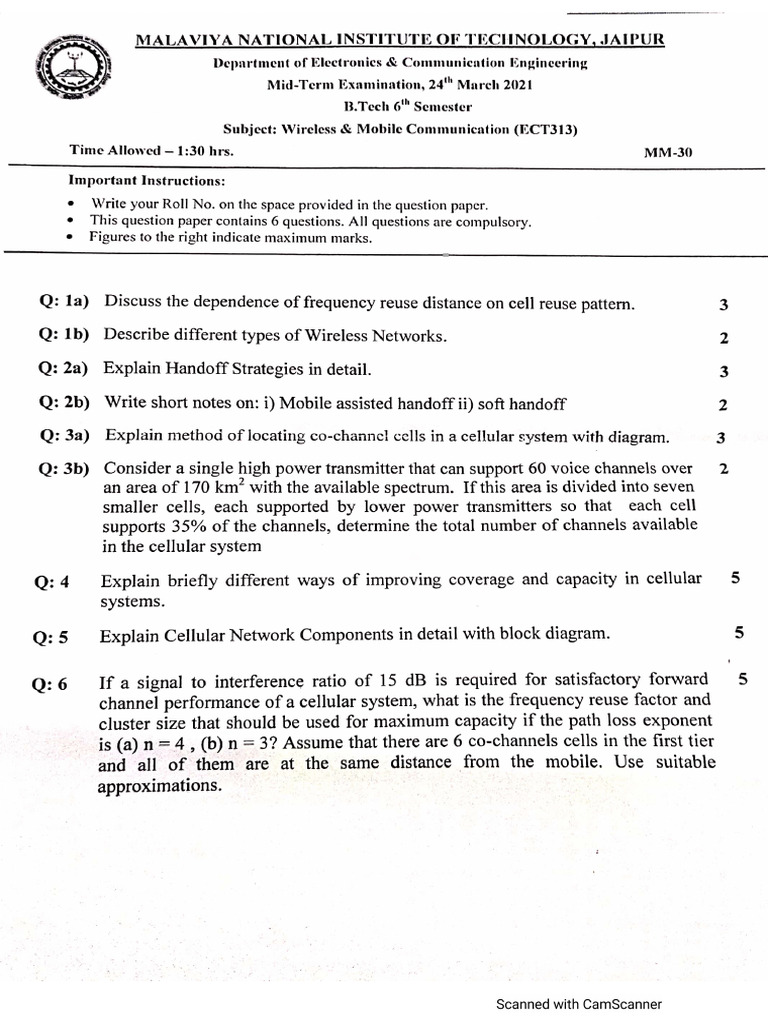 MT Paper (6 Sem) 2021 | PDF