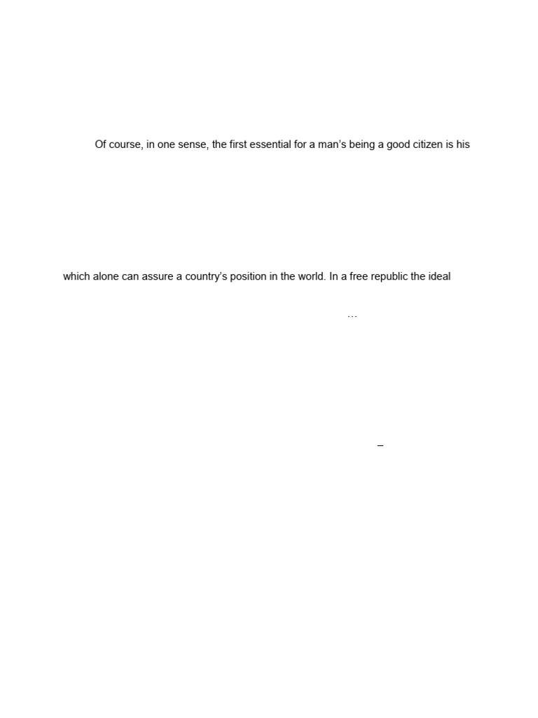 Theodore Roosevelt Dutiesof American Citizenship Excerpts | PDF | Citizenship