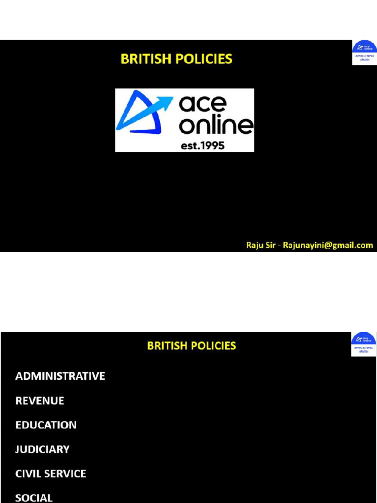 British Policies 24 Part1 | PDF