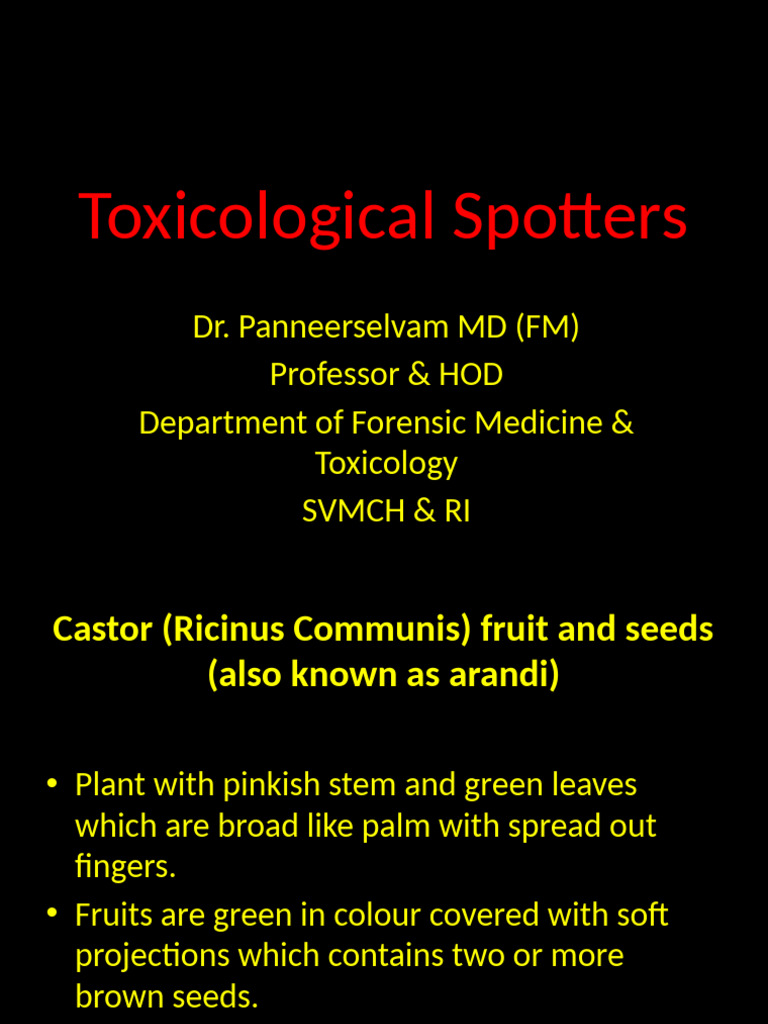 Toxicological Spotters | PDF | Venom