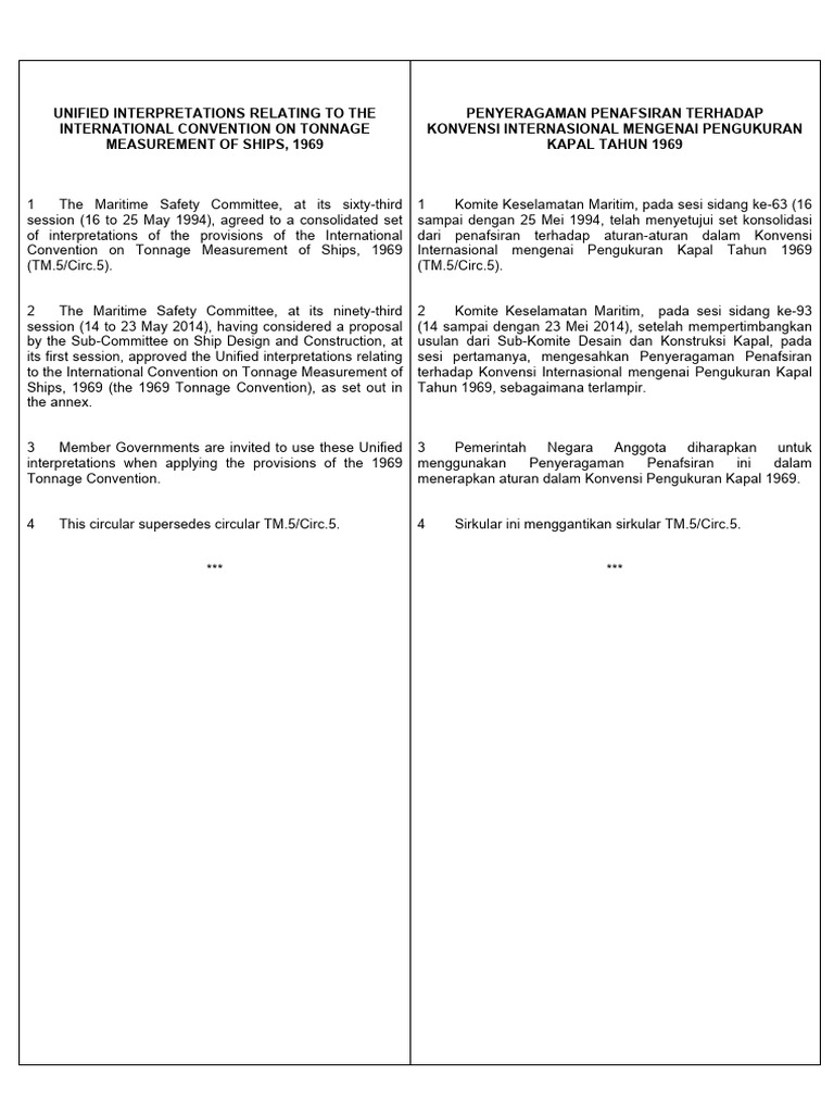 IMO TMS TM.5-Circ.6 - COMPLETE | PDF | Tonnage | Shipping