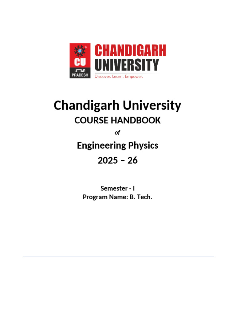 Updated-Engineering Physics- CU Course Hanbook-12.12.2024 (2) (1) | PDF ...