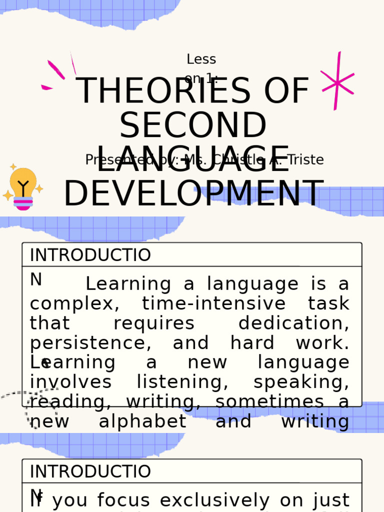 Theories of Second Language Development | PDF | Behaviorism | Language Acquisition
