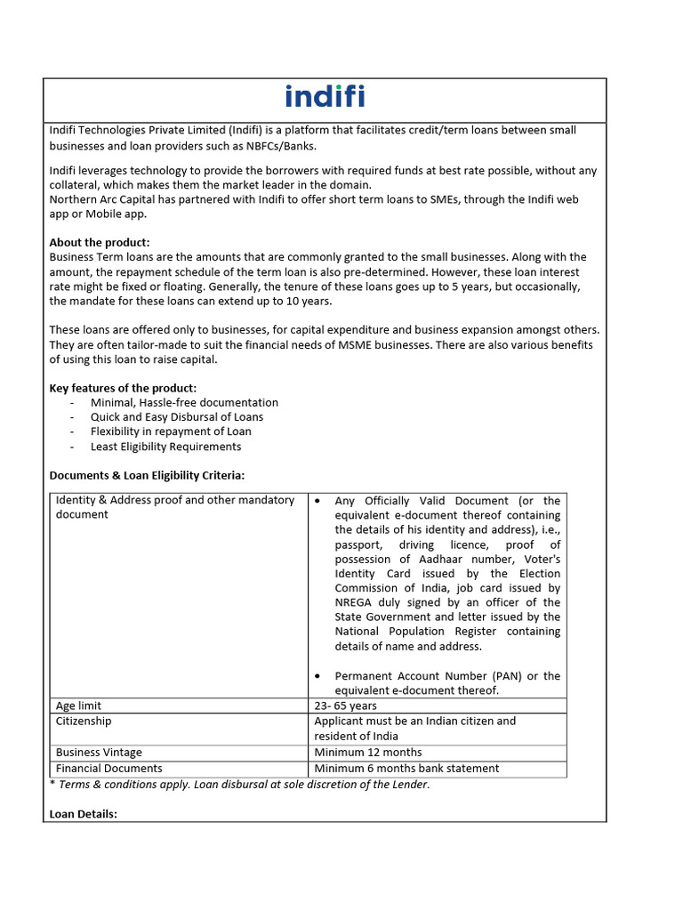 Indifi-Website-display (1) | PDF | Loans | Identity Document
