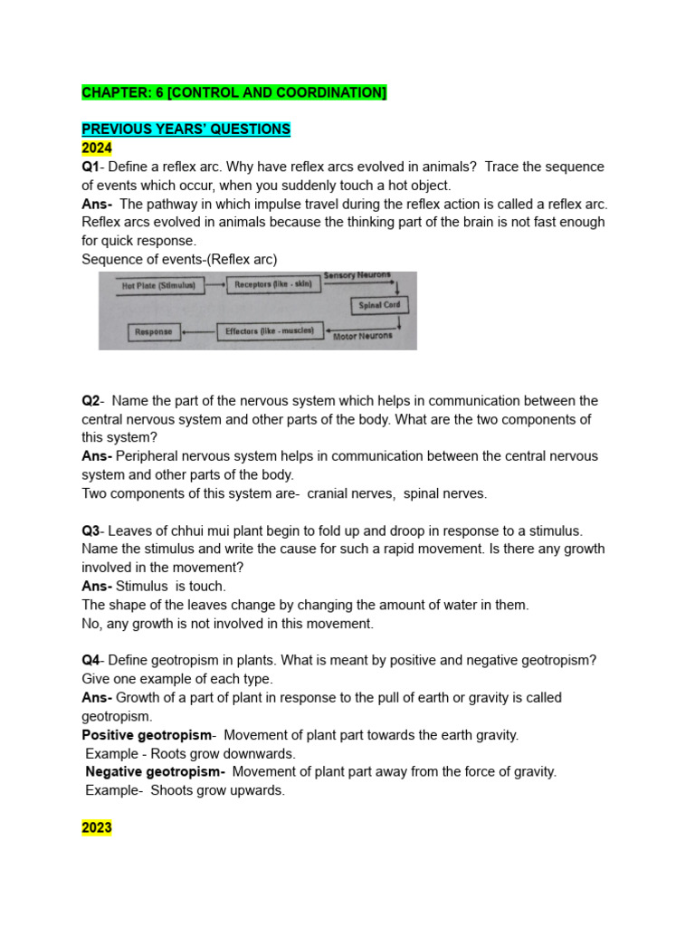 Ch-6- PYQ with Ans | PDF | Hormone | Thyroid