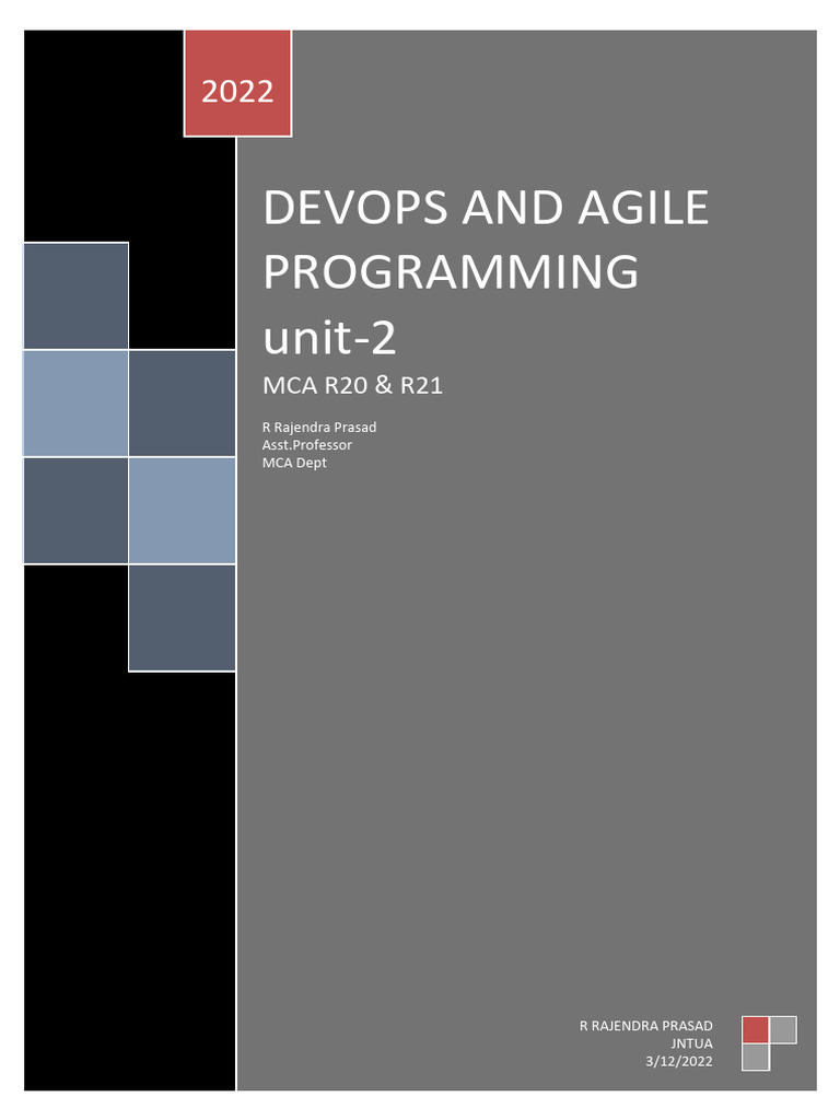 Unit-2-Devops and Agile Programming | PDF | Version Control | Agile Software Development