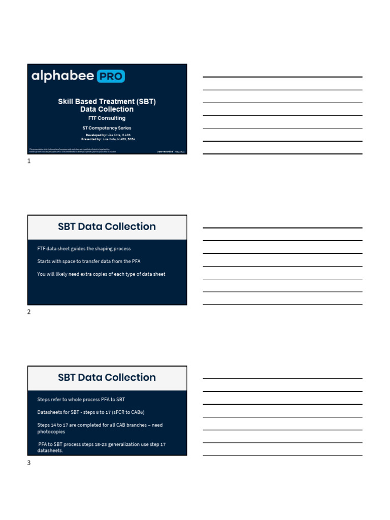 SBT Data Collection and Graphing | PDF