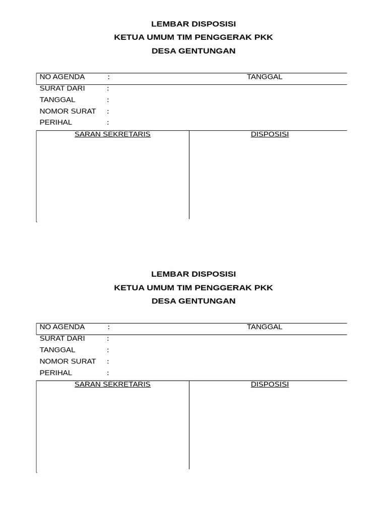 LEMBAR DISPOSISI | PDF
