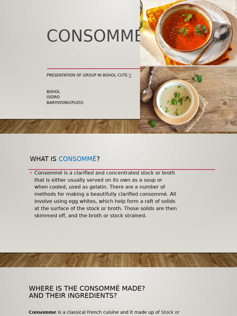 Understanding Consommé Varieties | PDF