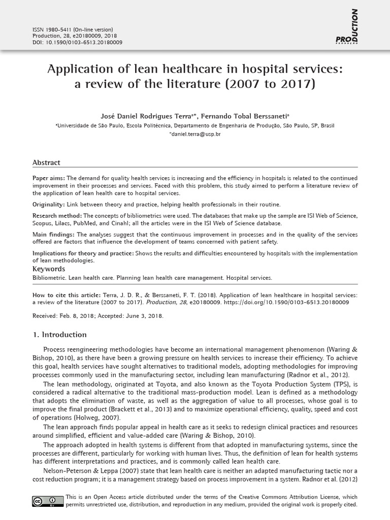 Application of Lean Healthcare in Hospit | PDF | Nursing | Medicine