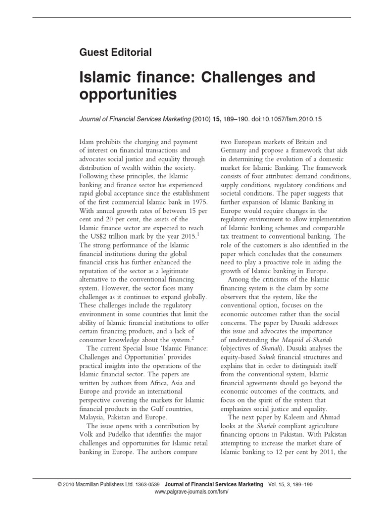 Islamic Finance: Growth and Challenges | PDF | Islamic Banking And ...