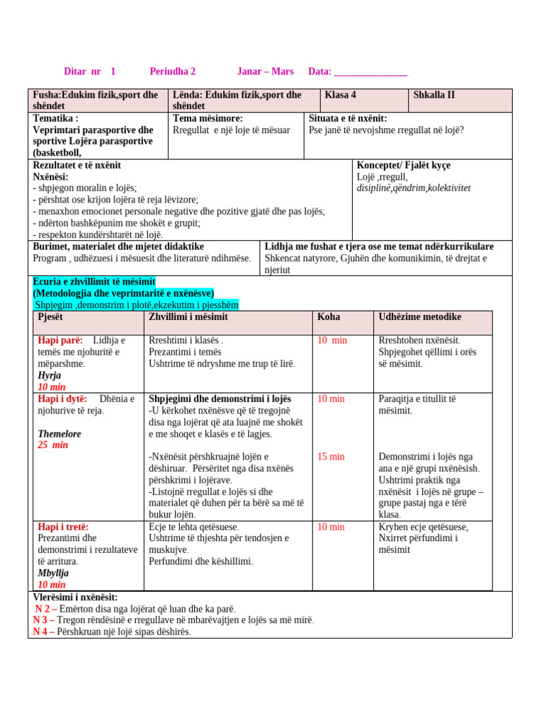 Ditar Eduk Fizik KL 4 Periudh 2 | PDF