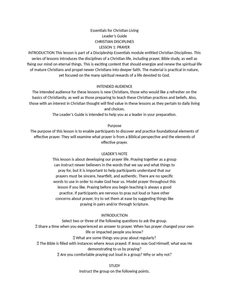 prayer leaders guide | PDF | Prayer | Jesus prayer leaders guide | PDF | Prayer | Jesus