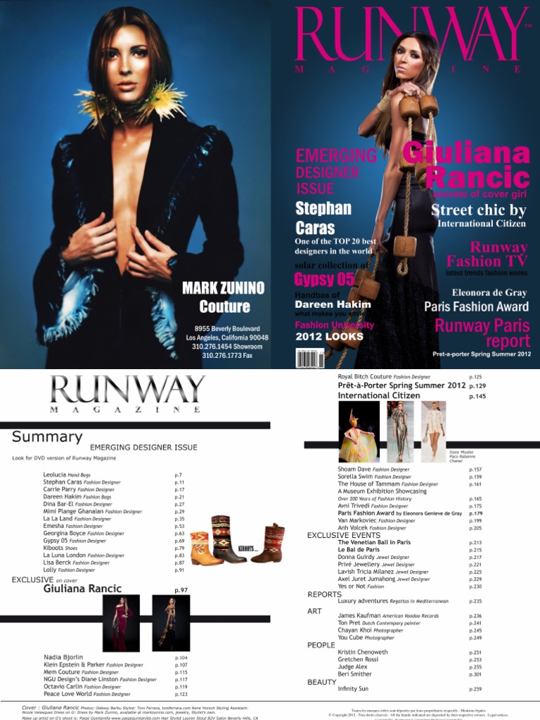 Runway Magazine Emerging Designer 2012 | PDF | Magazines | Fashion