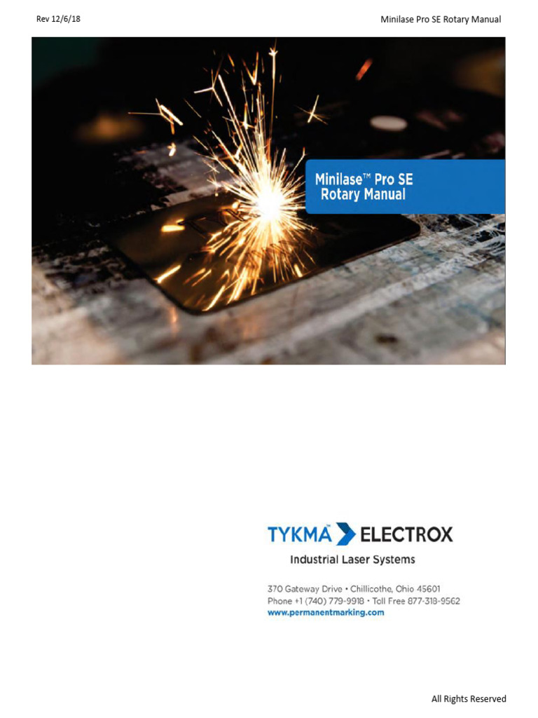 Minilase Pro SE Rotary Manual | PDF | Rotation | Gear