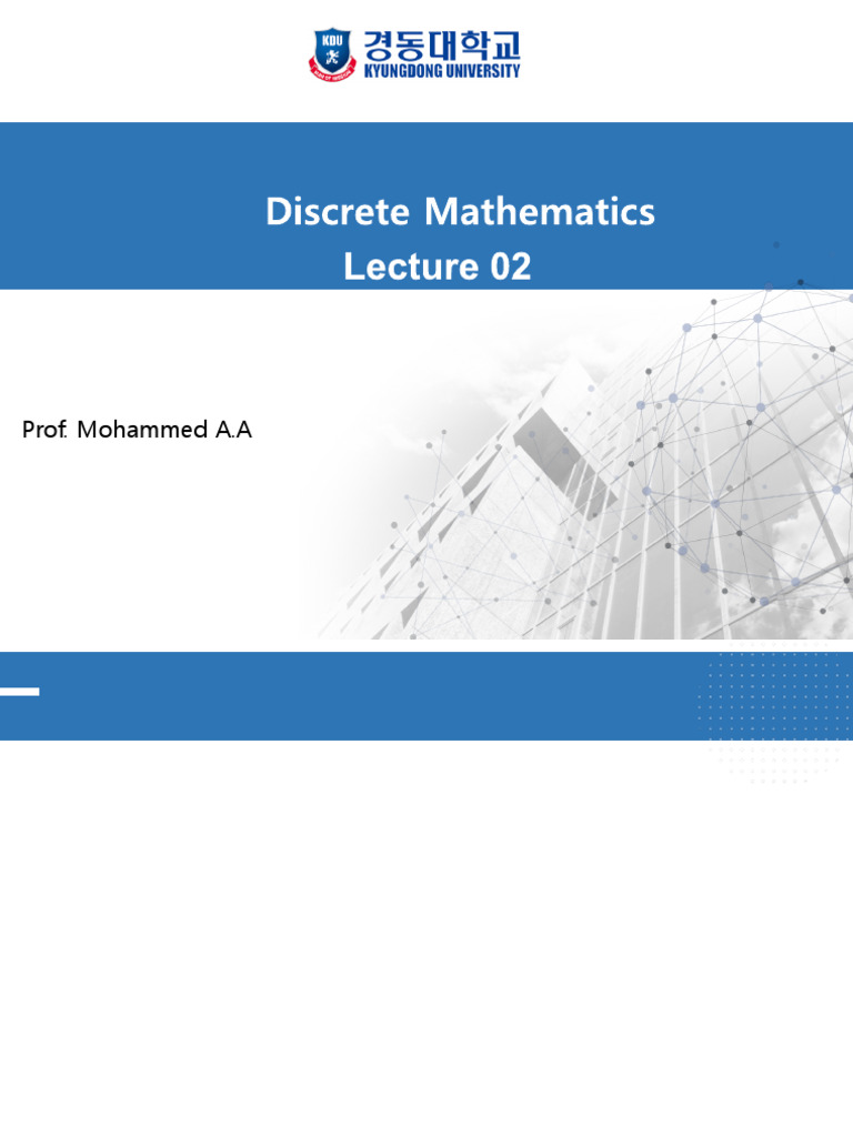 Discrete Mathematics - Lecture 2 - P1 | PDF | Logic | Metalogic